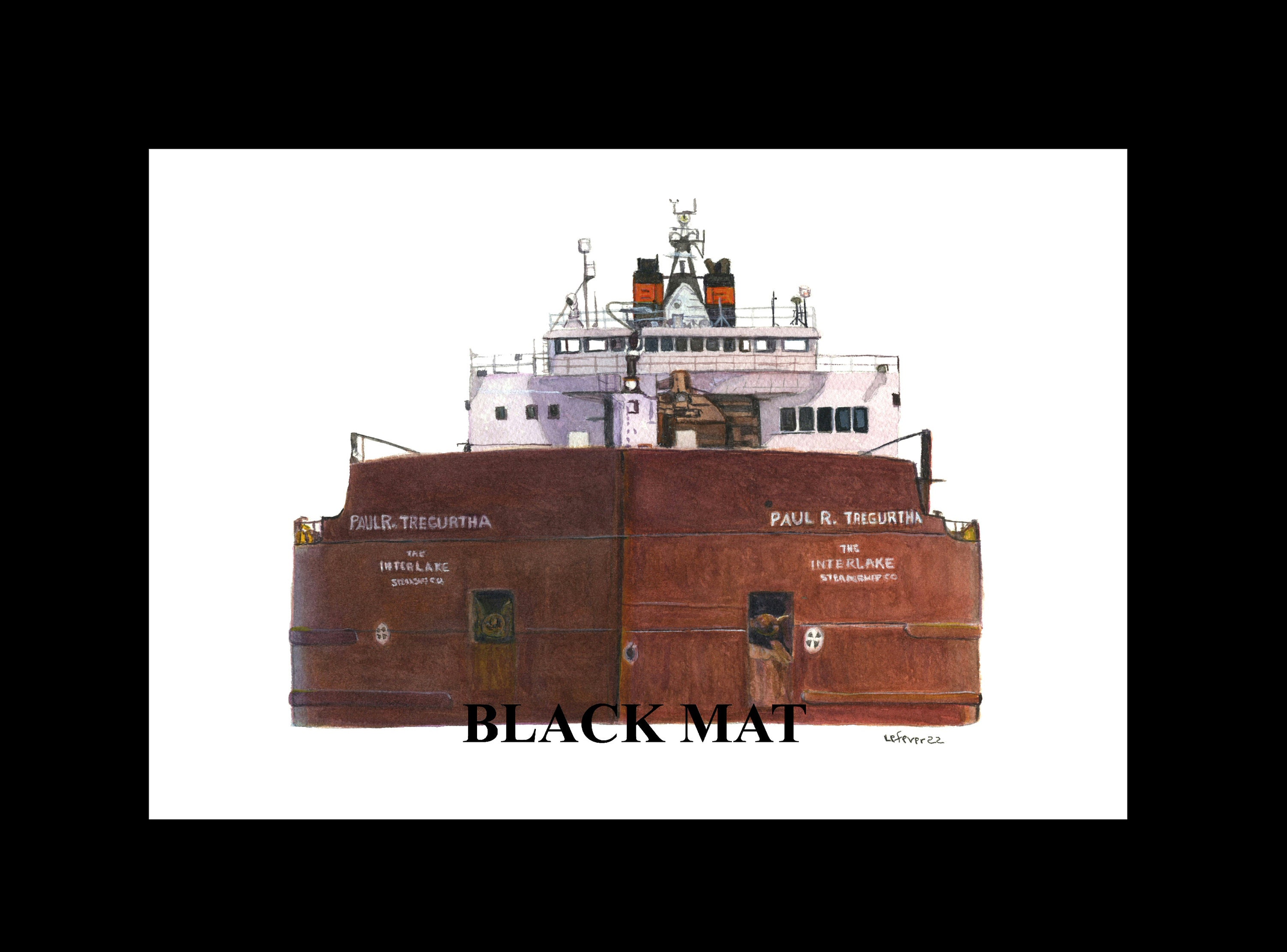 Great Lakes Freighter Paul R. Tregurtha Wall Decor Print Watercolor ...