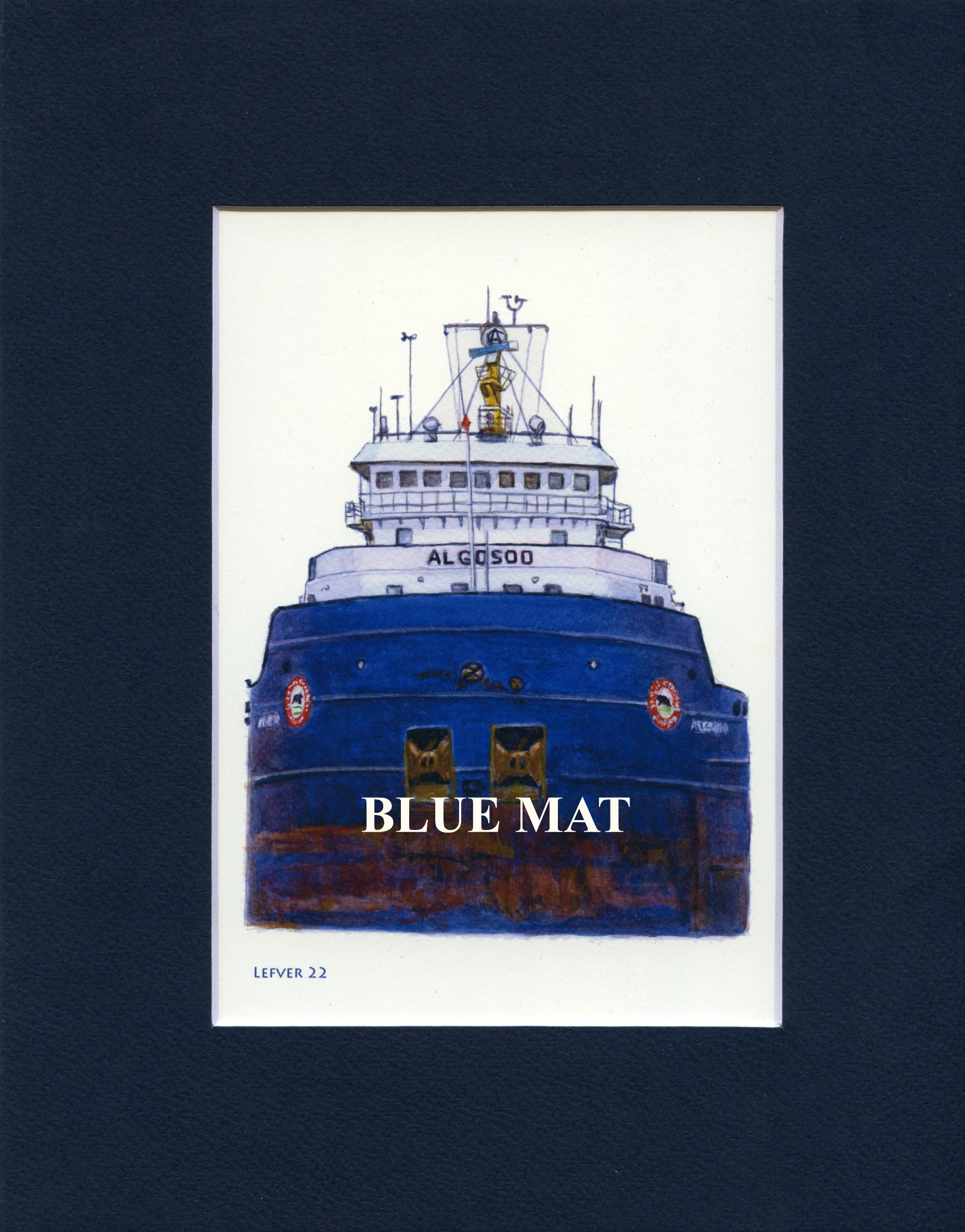 Great Lakes Freighter Algosoo Wall Decor Print Watercolor Painting ...