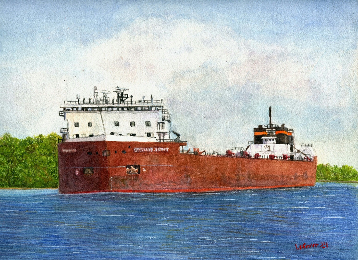 Original Great Lakes Freighter Wall Art Stewart J. Cort Painting ...