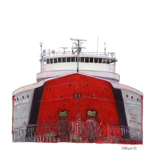 Great Lakes Freighter Roger Blough Wall Decor Print Watercolor Painting ...