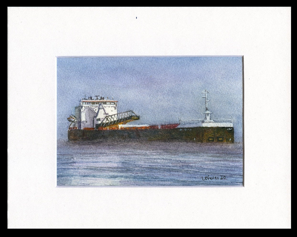 Original Great Lakes Freighter St. Clair Wall Decor Watercolor Painting ...