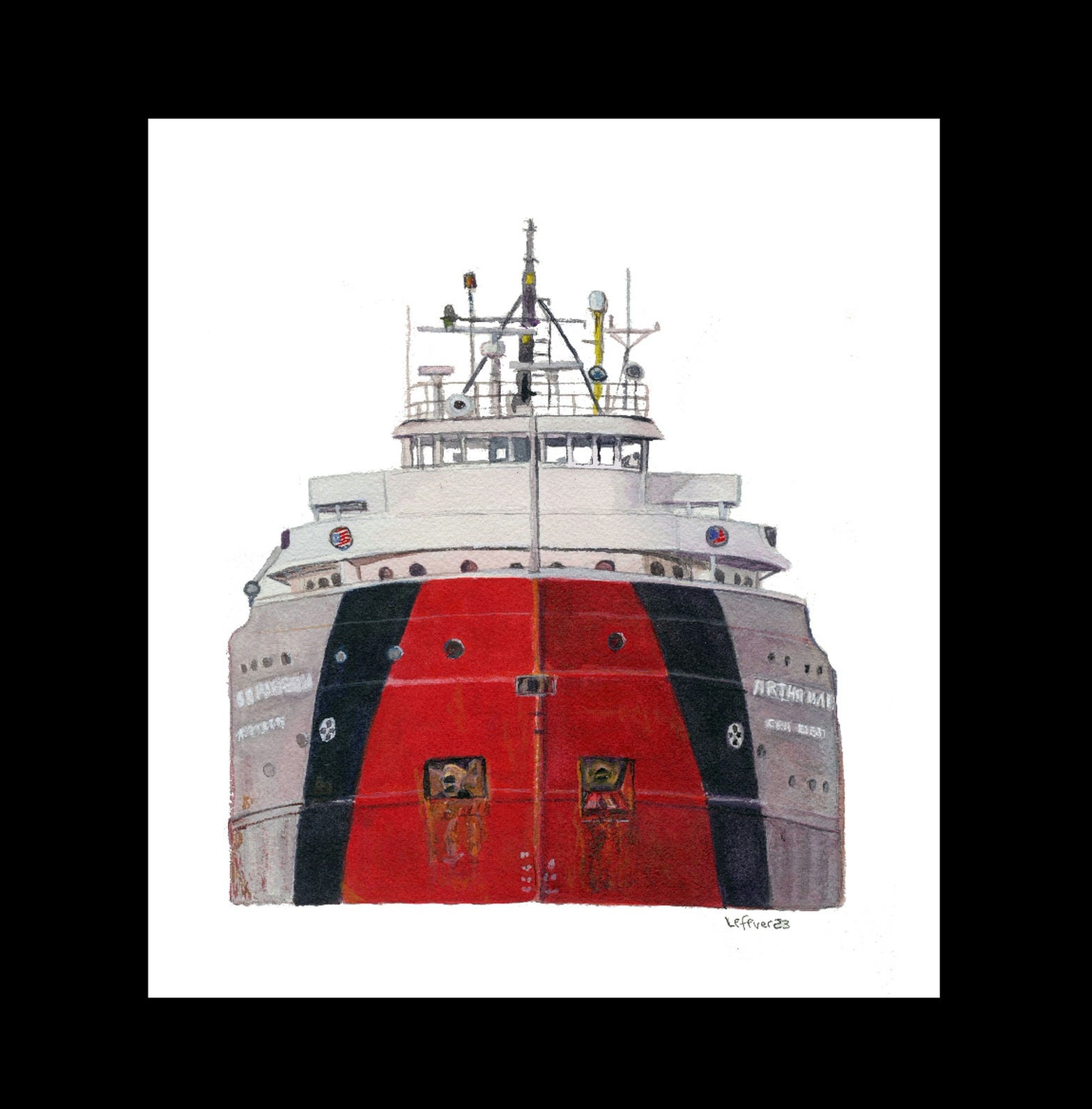 Great Lakes Freighter Arthur M Anderson Wall Decor Print Watercolor ...