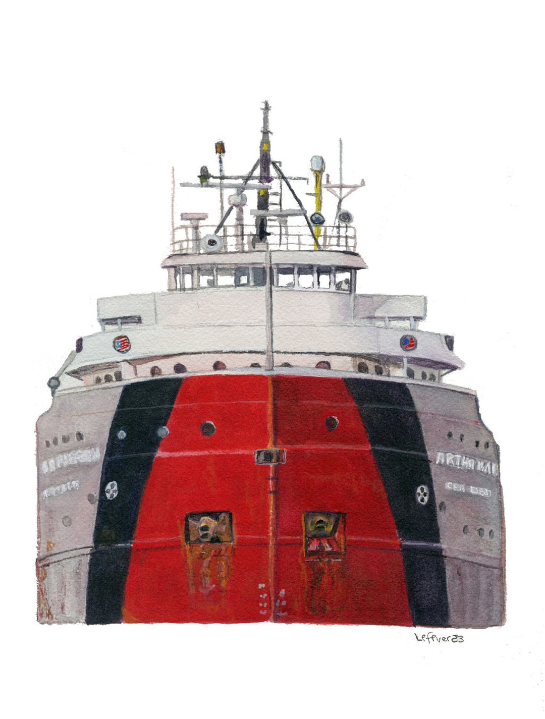 Original Great Lakes Freighter Wall Art Arthur M Anderson Painting ...