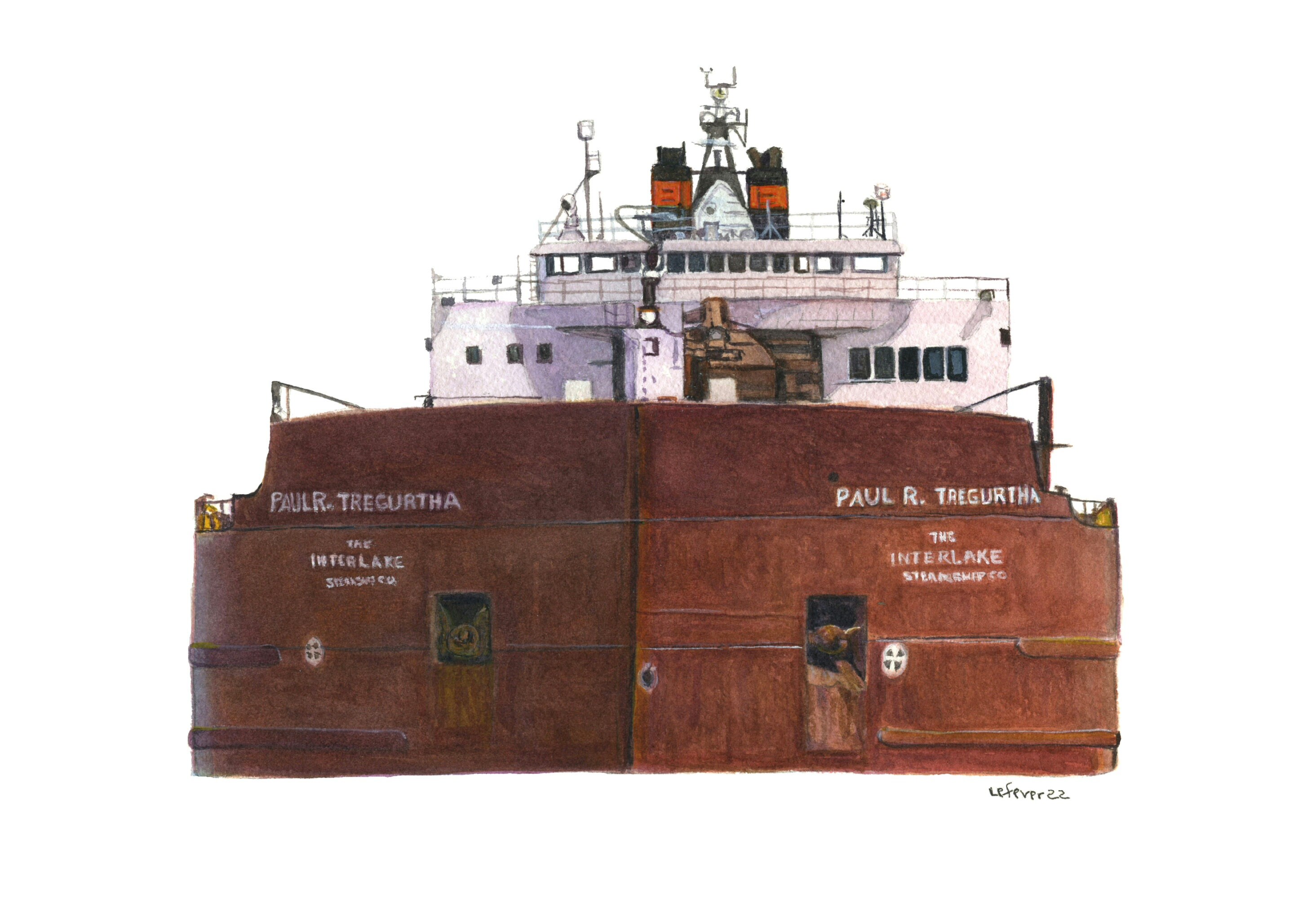 Great Lakes Freighter Paul R. Tregurtha Wall Decor Print Watercolor ...
