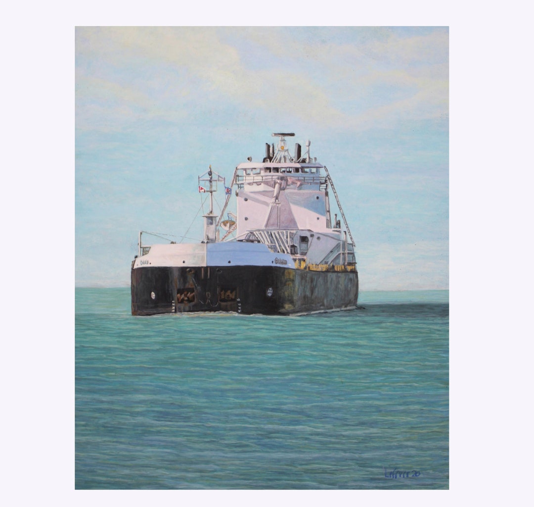 Great Lakes Freighter Wall Art Buffalo Print EGG TEMPERA Painting Print ...
