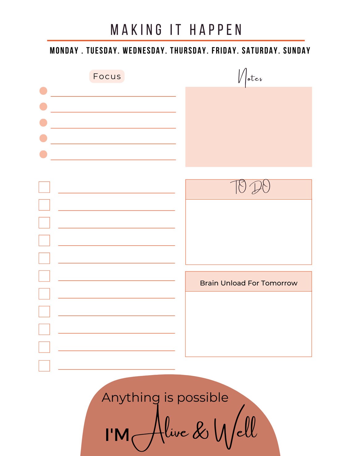 Digital to Do List, to Do Sheet, Printable Sheet - Etsy