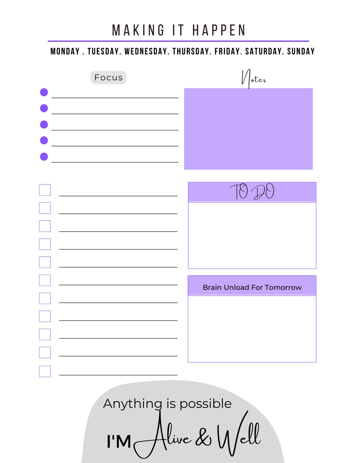 Digital to Do List, to Do Sheet, Printable Sheet - Etsy