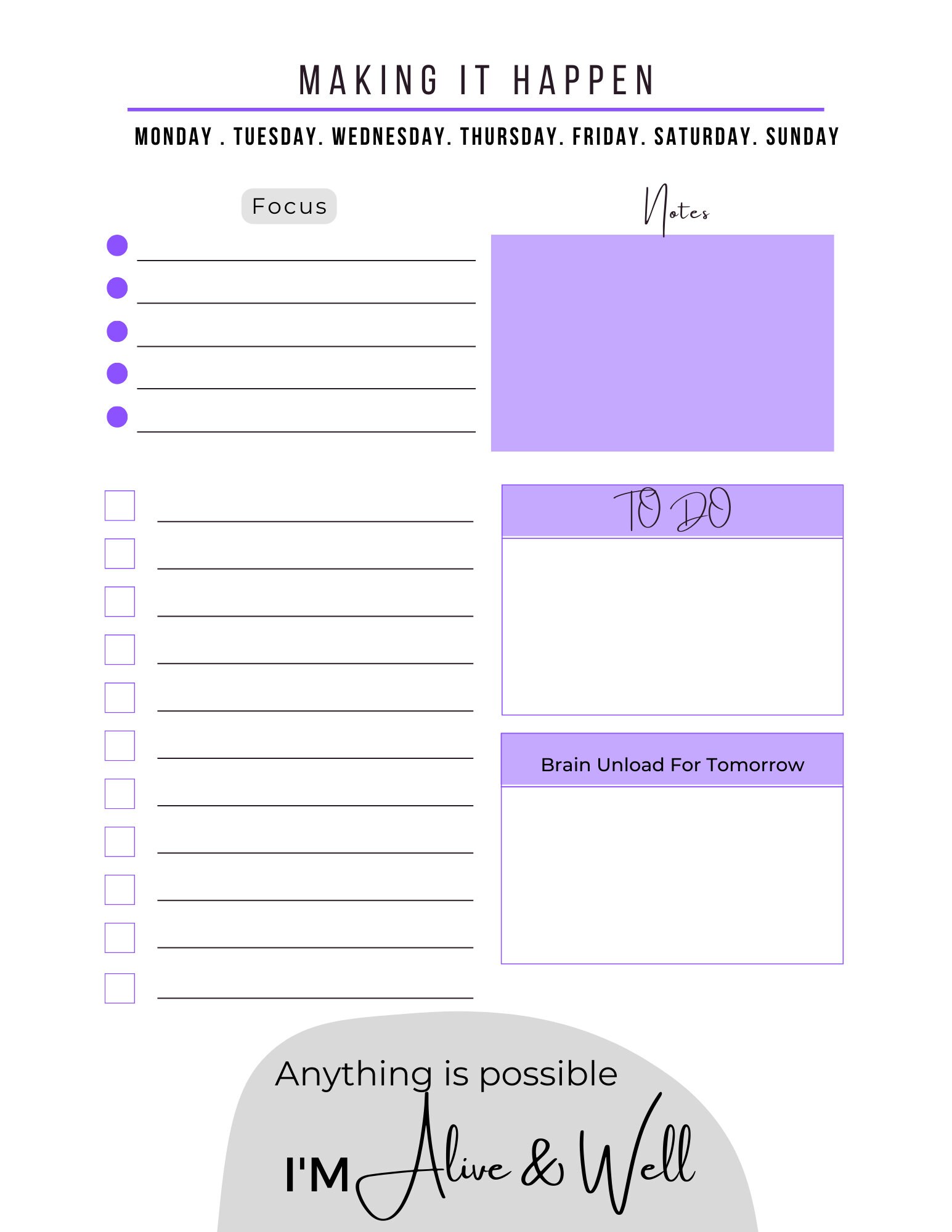 Digital to Do List, to Do Sheet, Printable Sheet - Etsy