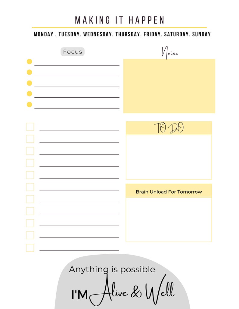Digital to Do List, to Do Sheet, Printable Sheet - Etsy