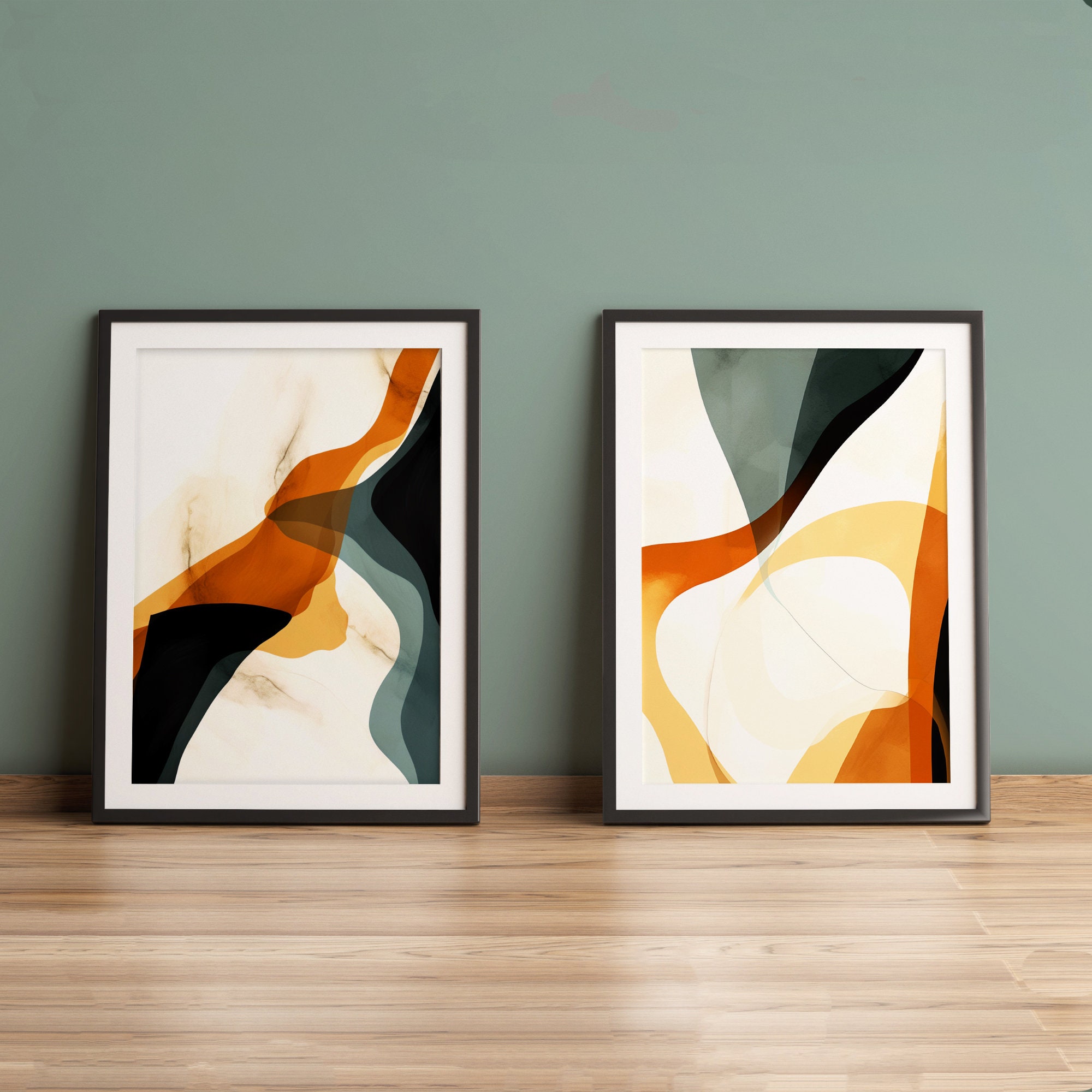 Minimalistic, Earth Tone Abstract, Ocean Tone, Terracotta Wall Art ...