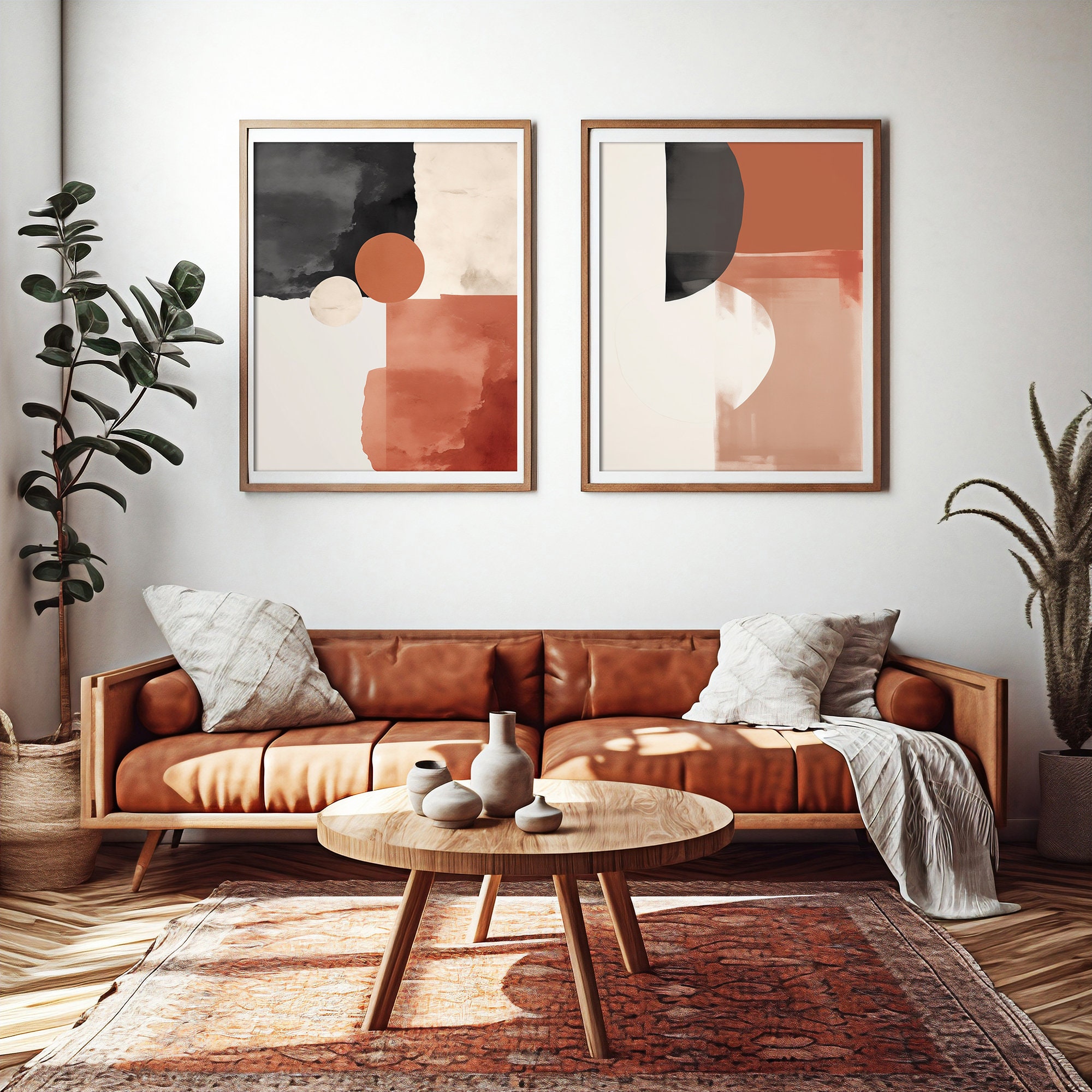 Terracotta Abstract Art Rust Decor Abstract Wall Art - Etsy