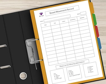 Weekly Bowel Movement Chart: Printable - Etsy UK