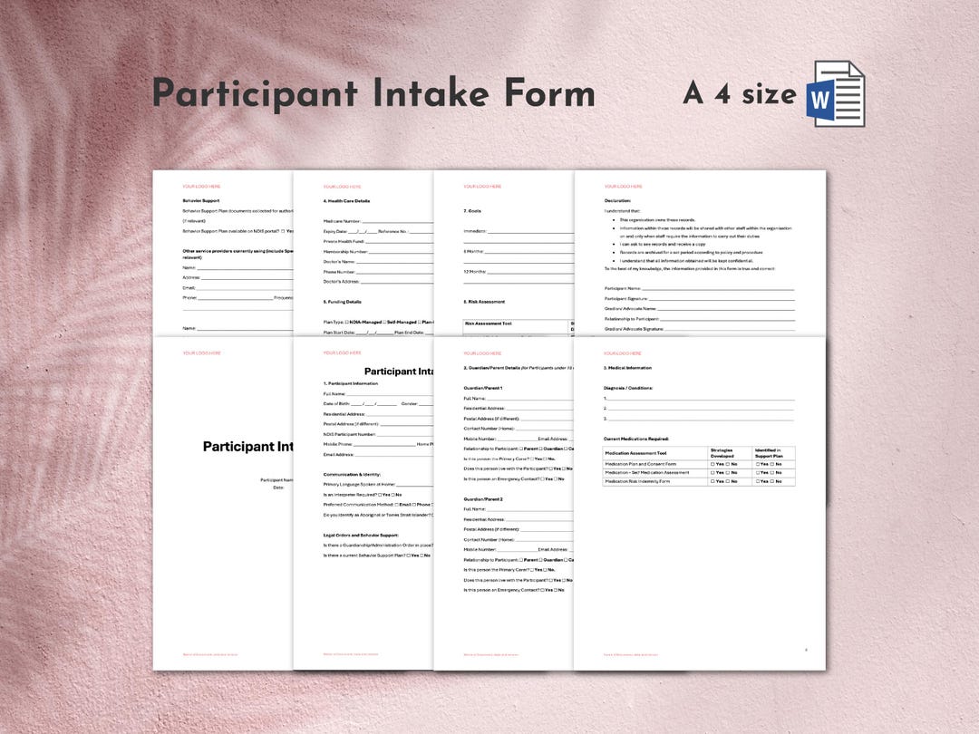NDIS Participant Intake Form Digital Download - Etsy Australia