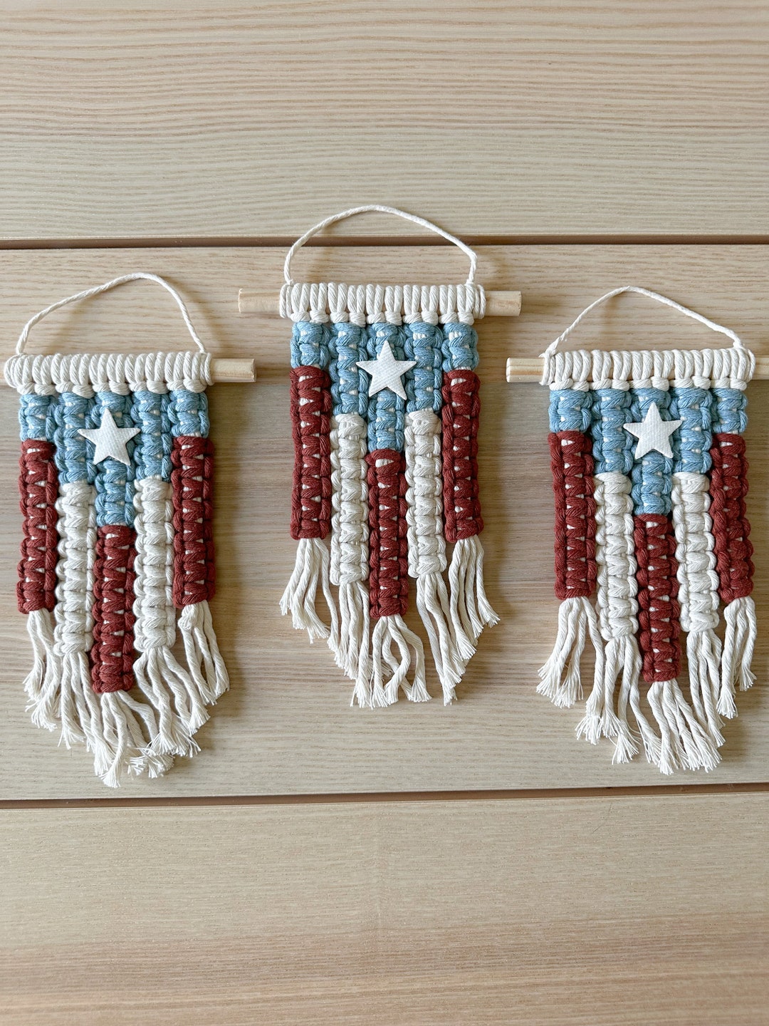 Puerto Rico Flag / Puerto Rico Macrame Flag / PR Flag / Macrame Flag ...