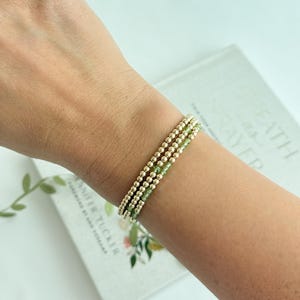 August Birthstone Bracelets: Peridot Gemstone With 14k Gold Filled or ...
