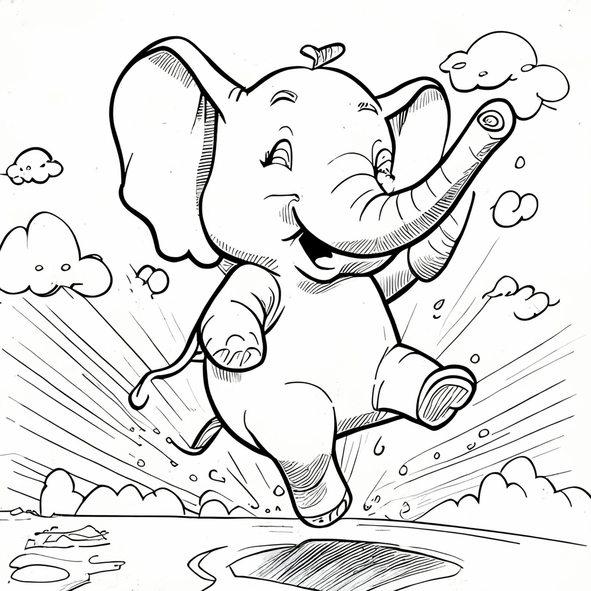 10 Cute Baby Elephants Coloring Pages for Kids and Adults - Etsy