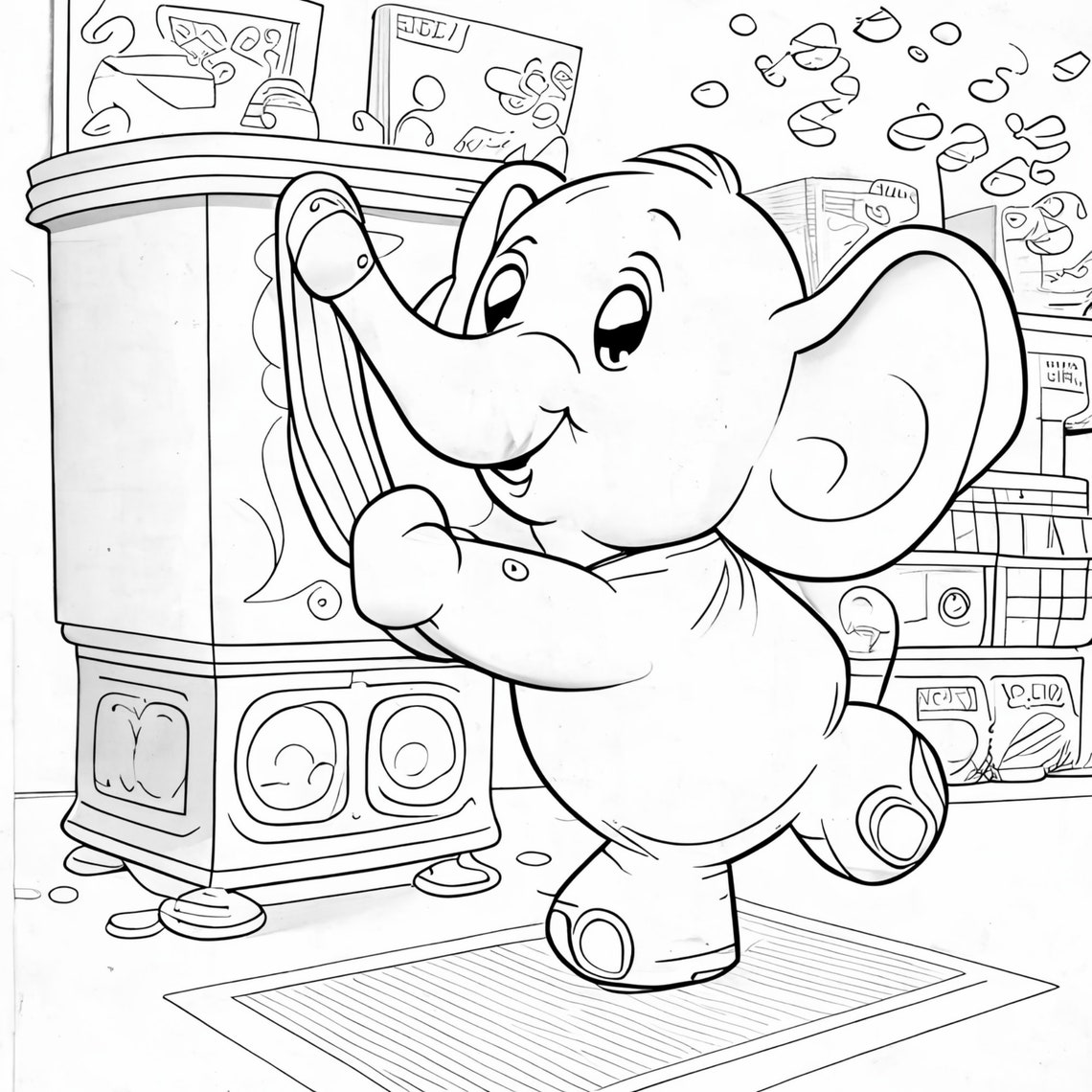 10 Cute Baby Elephants Coloring Pages for Kids and Adults - Etsy