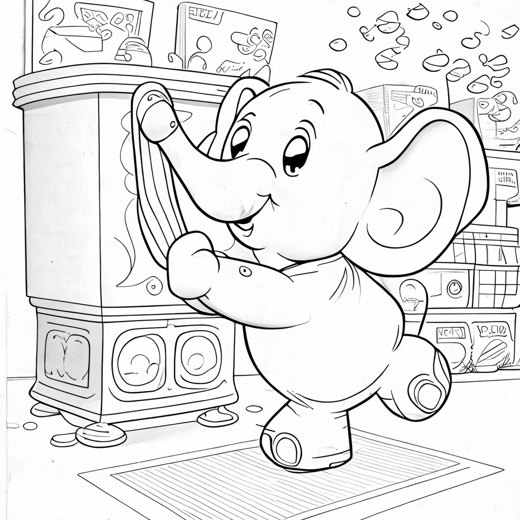 10 Cute Baby Elephants Coloring Pages for Kids and Adults - Etsy