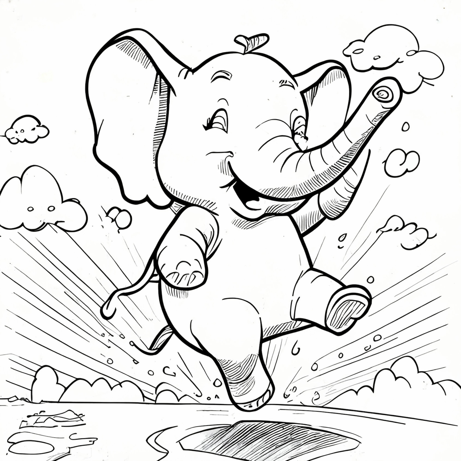 10 Cute Baby Elephants Coloring Pages for Kids and Adults - Etsy