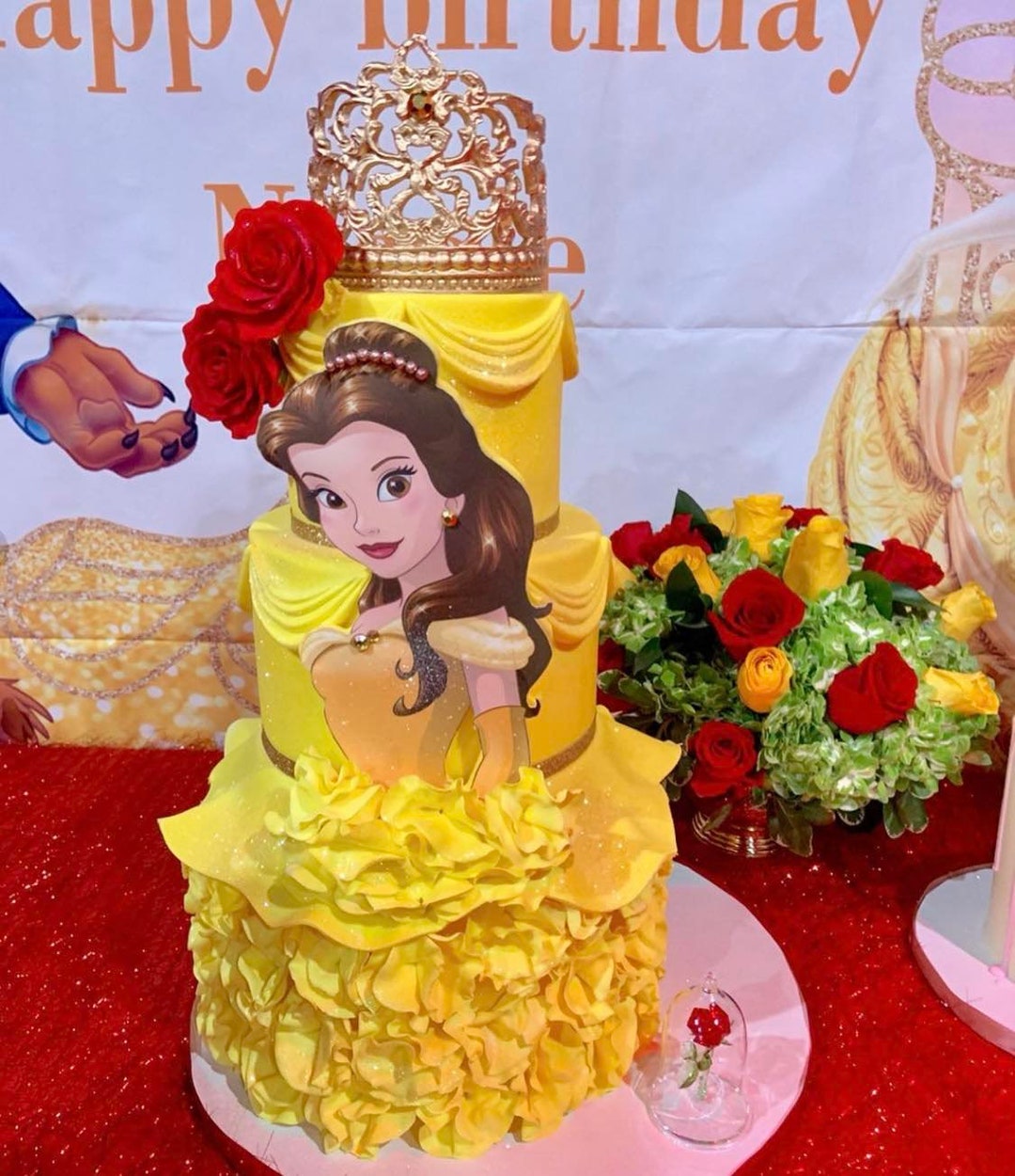 Beauty and the Beast Cake DIGITAL LISTING Topper Belle Edible Icing ...