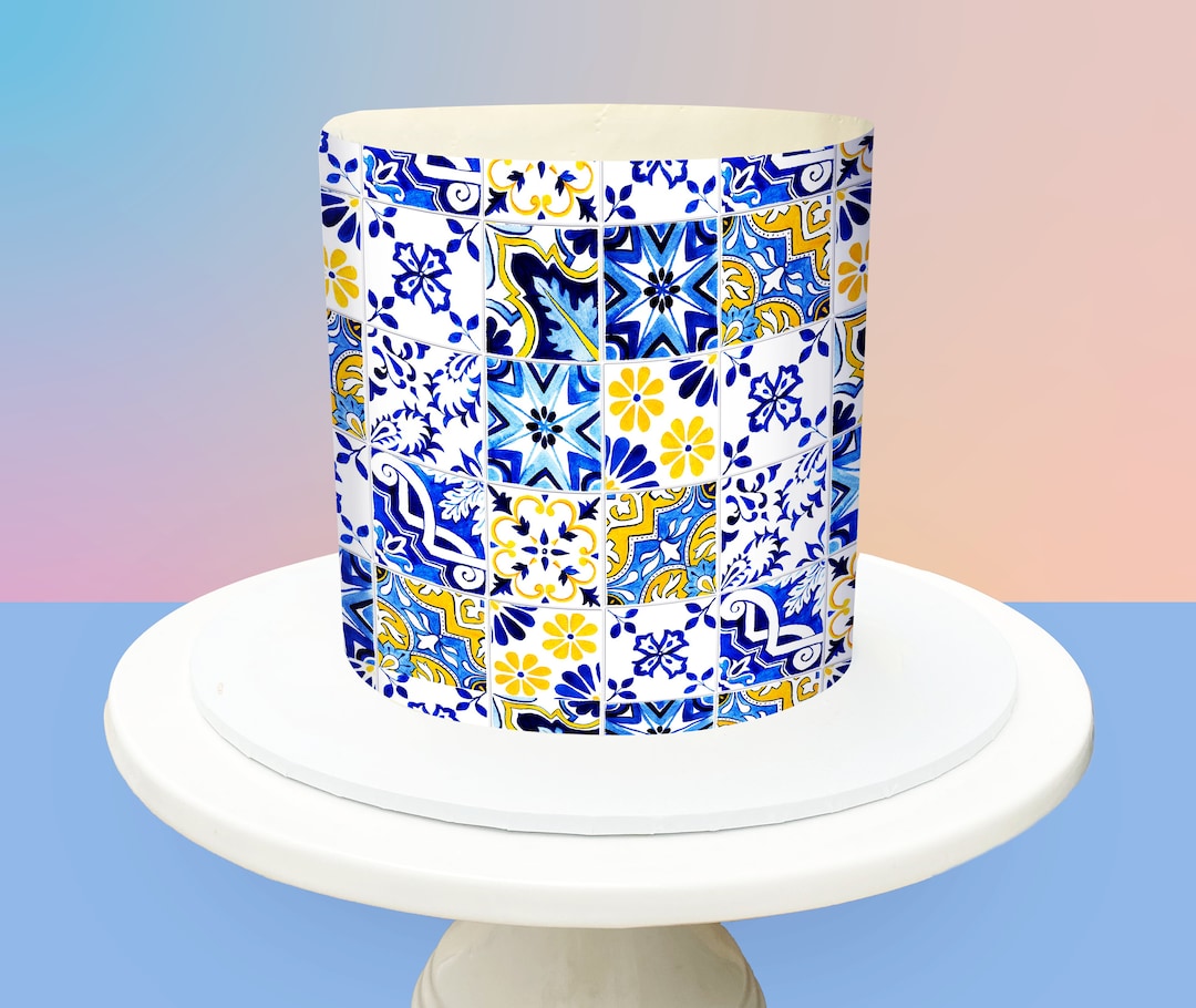 Positano Cake Wrap DIGITAL PRODUCT Pattern Edible Icing Cake Wrap ...