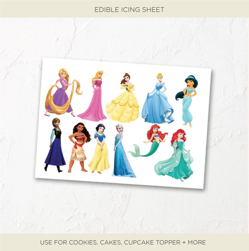 Disney Princesses DIGITAL LISTING Cake Topper Disney Princess Edible ...