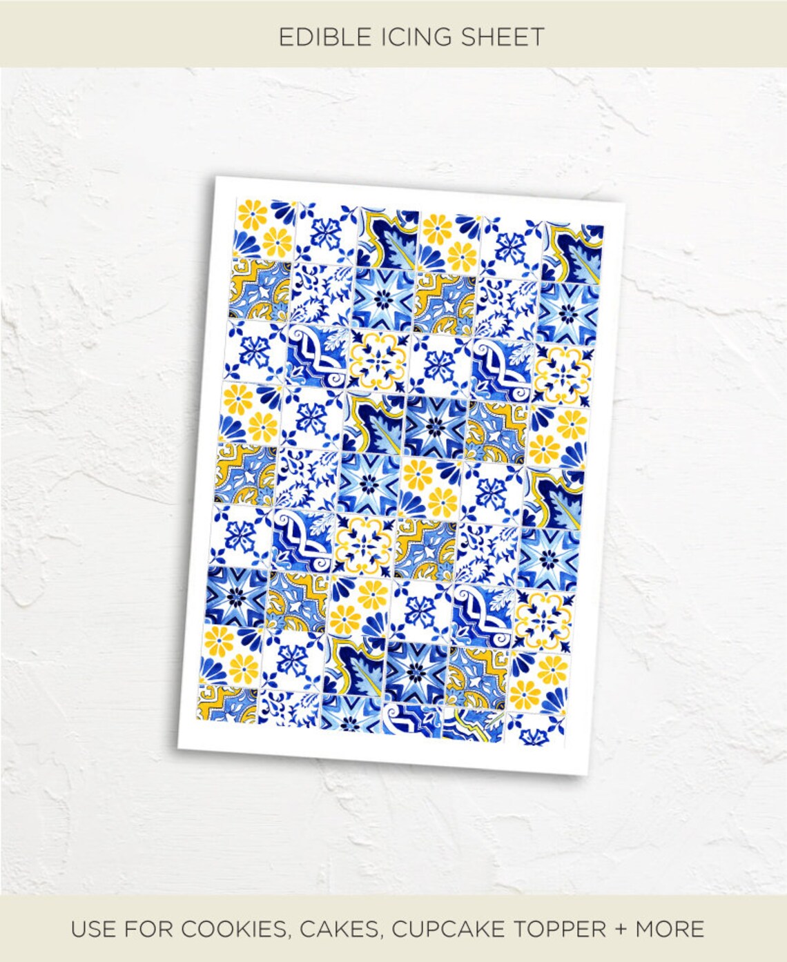 Positano Tile Cookie Edible Print DIGITAL LISTING Amalfi Pattern Tile ...