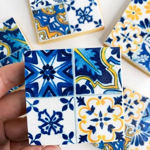 Positano Tile Cookie Edible Print DIGITAL LISTING Amalfi Pattern Tile ...