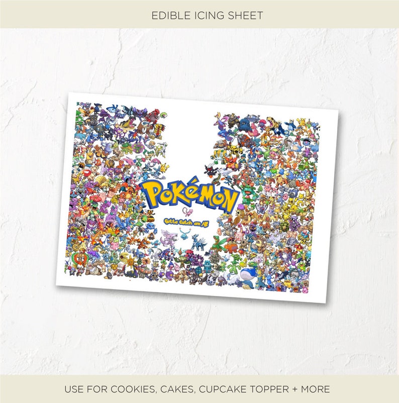 Pokemon Cake Wrap Pokemon DIGITAL LISTING Cake Wrap Cute Generation 5 ...