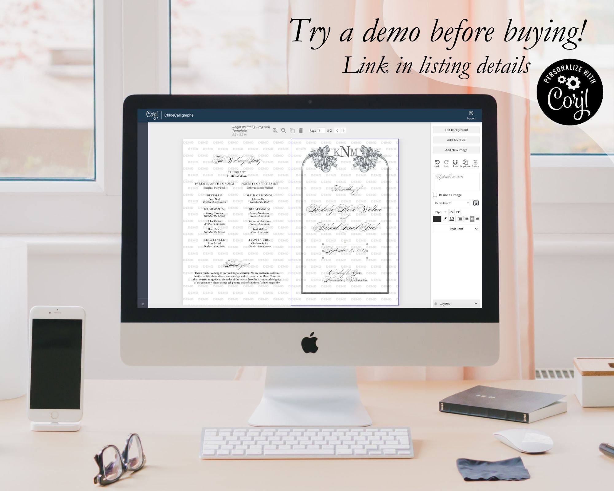 Regal Wedding Invitation Template | DIY Printable Instant Download - Etsy