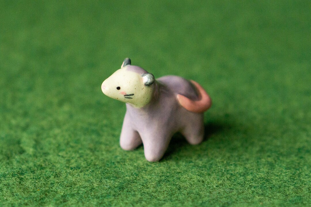 Mini Ceramic Possum Figurine | Handmade Cute Animal Sculpture, Woodland ...