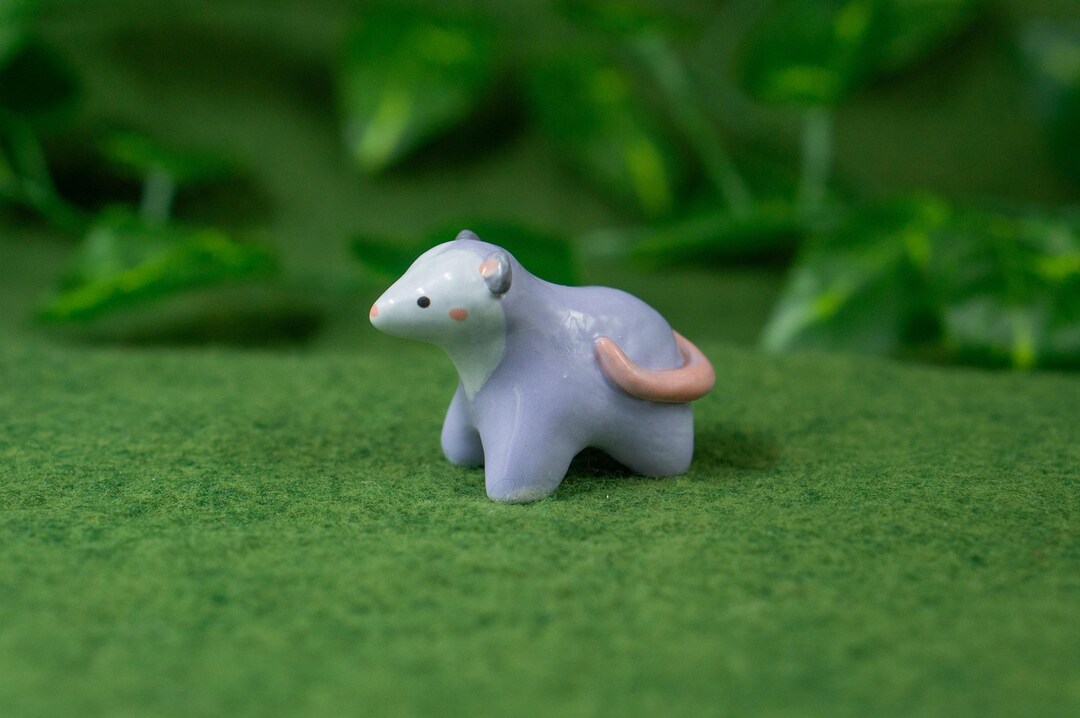 Handmade Mini Ceramic Possum Figurine | Opossum Desk Friend - Etsy
