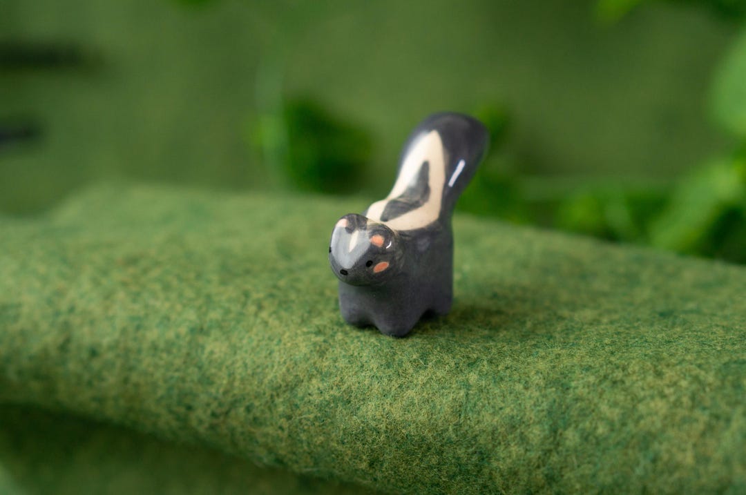 Mini Ceramic Skunk | Handmade Forest Friend Figurine - Etsy