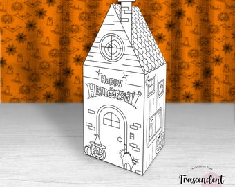 Haunted House Paper Craft Activity for Kids, Printable Sheets, Instant ...