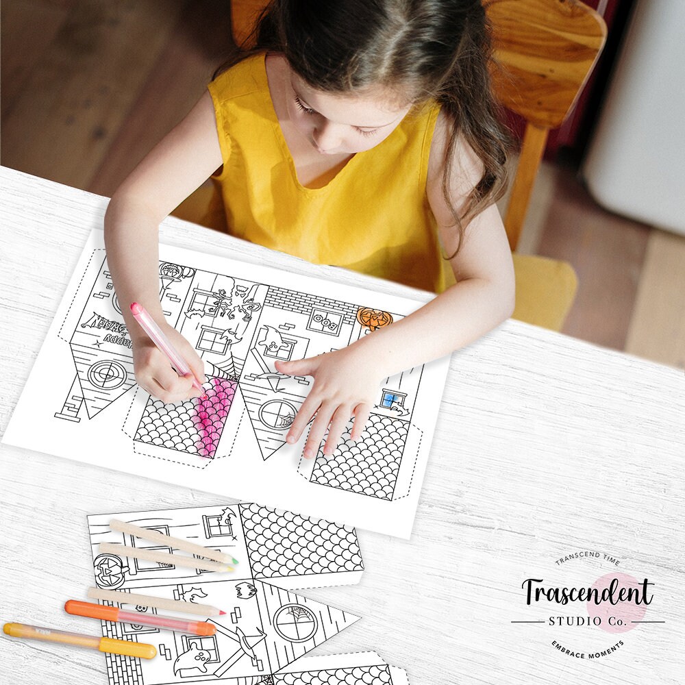 Halloween Haunted House Paper Craft - Digital Download - Etsy