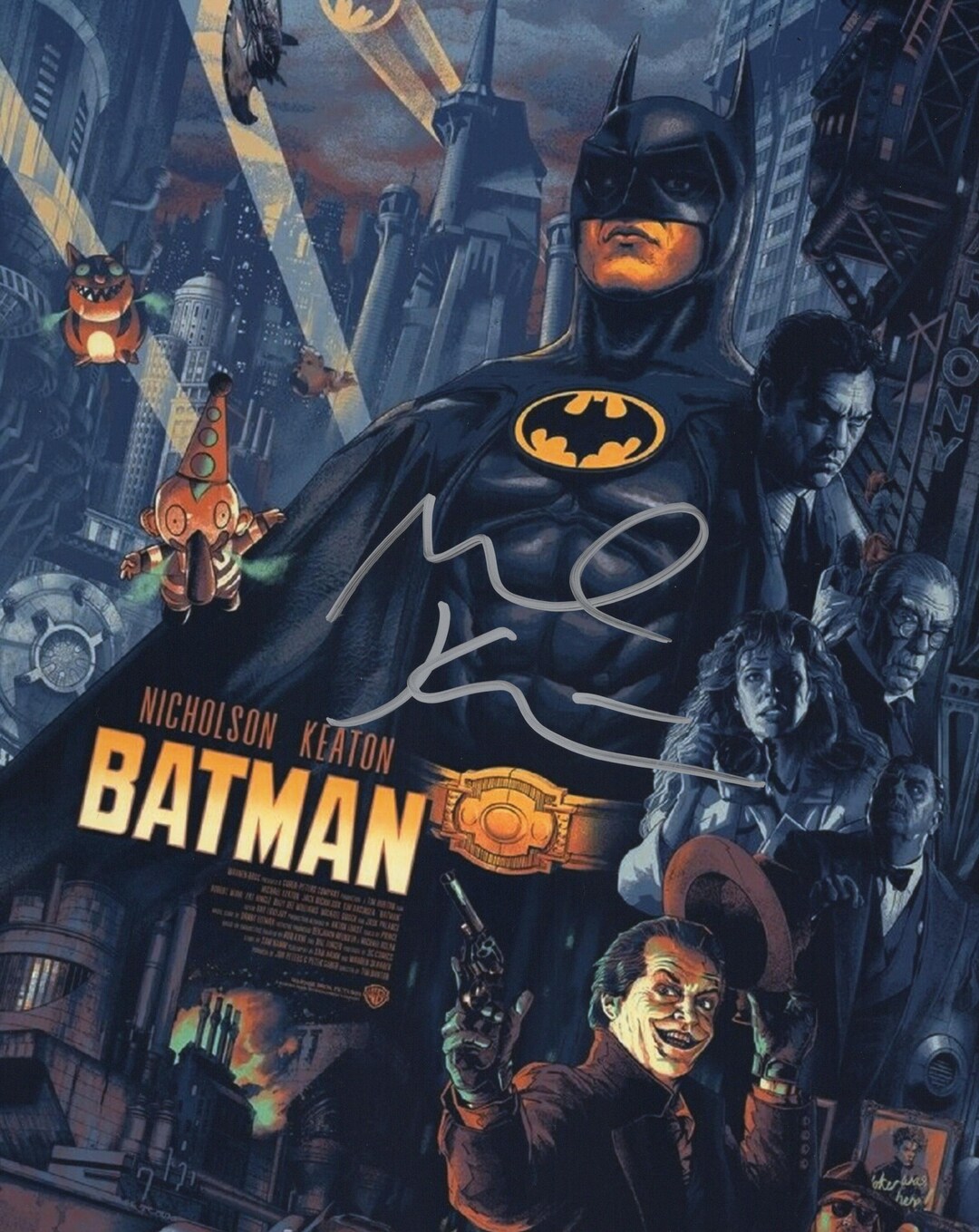 RP Michael Keaton Signed Batman Photo 8x10 Reprint COA Certificate of ...
