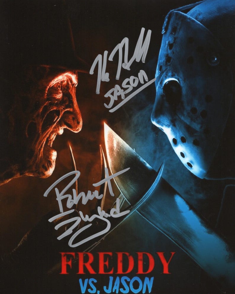 RP Robert Englund & Kane Hodder Signed Freddy Vs. Jason Photo 8x10 ...