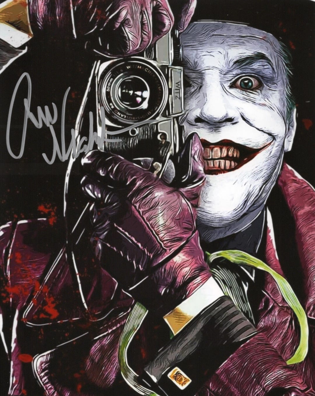 RP Jack Nicholson Signed Joker Photo 8x10 Reprint COA Certificate of ...