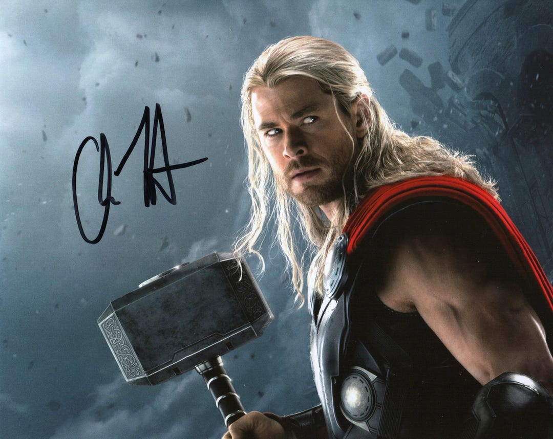 RP Chris Hemsworth Signed Thor Photo 8x10, Reprint COA Certificate of ...