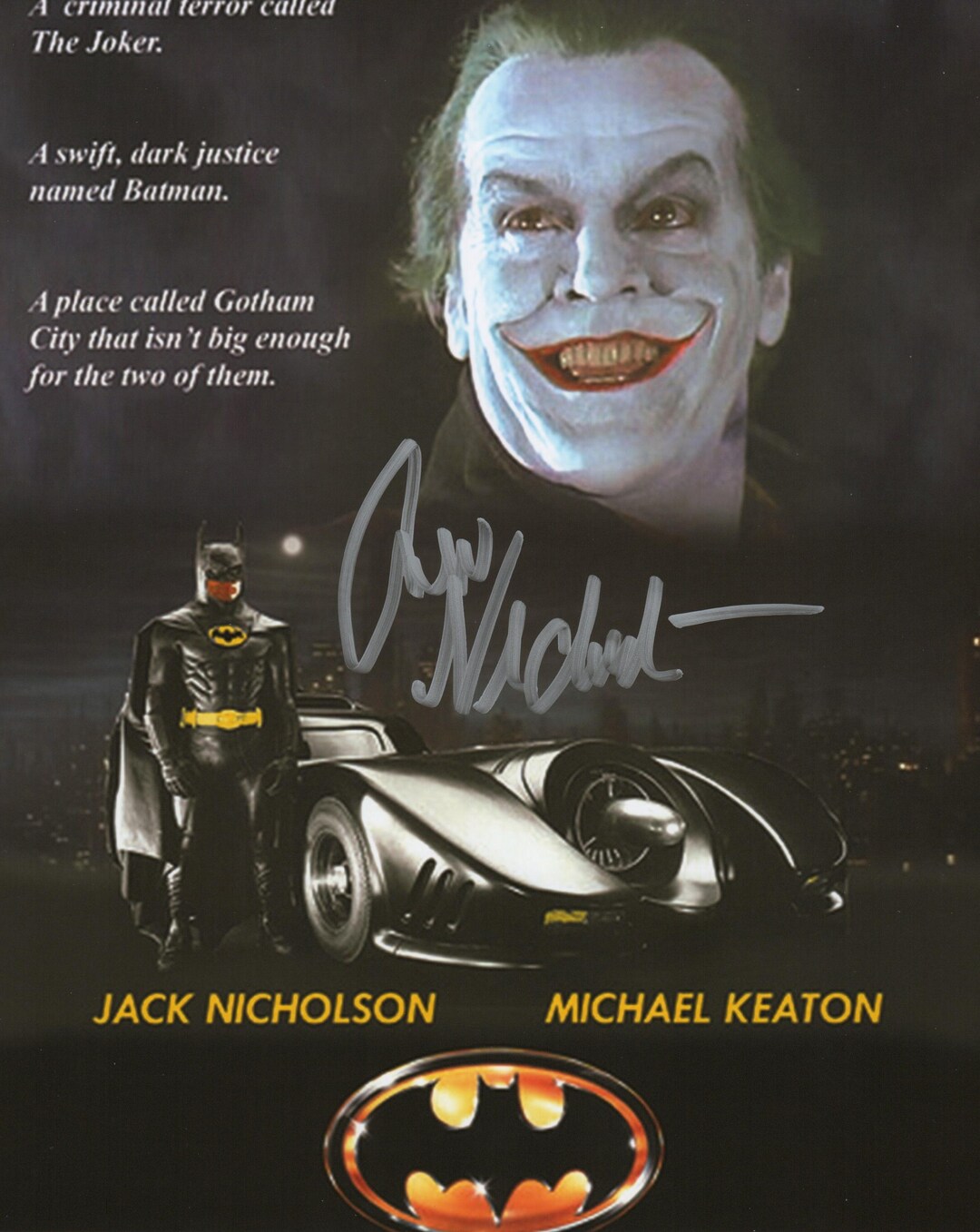 RP Jack Nicholson Signed Joker Photo 8x10, Reprint COA Certificate of ...