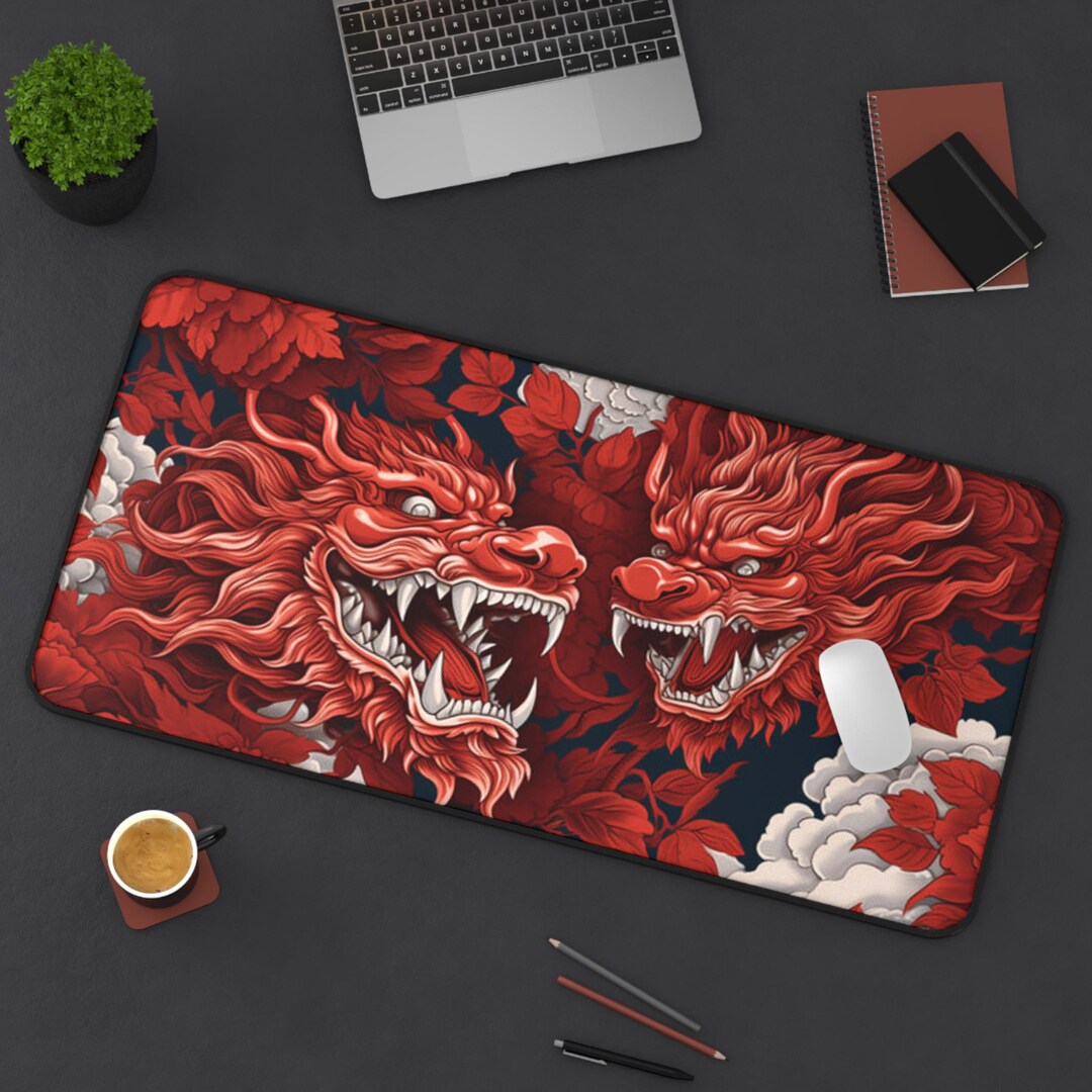 Red Dragons Mouse Pad - Etsy