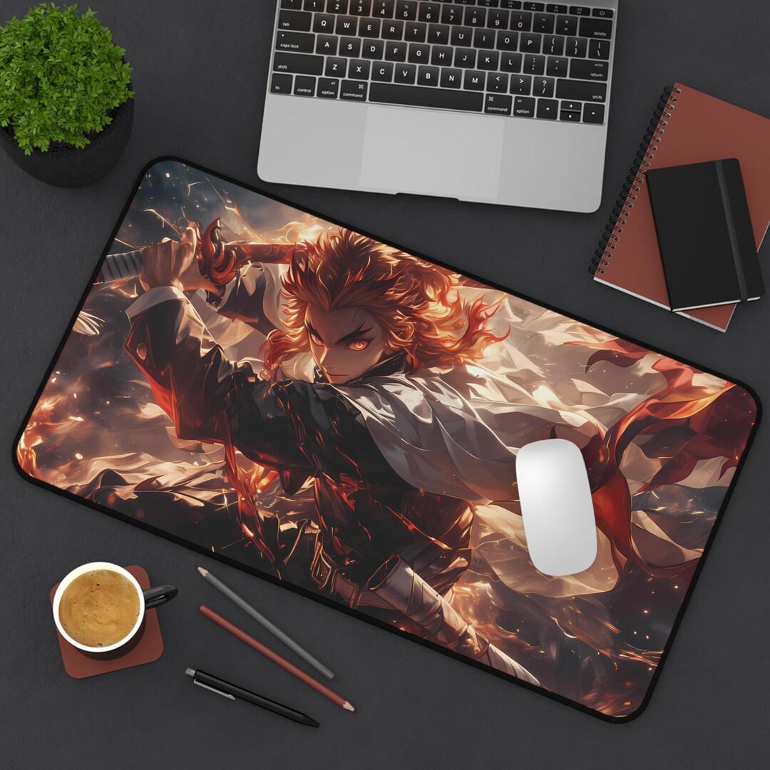 Demon Slayer Rengoku Flame Hashira Mouse Pad / Desk Mat - Etsy