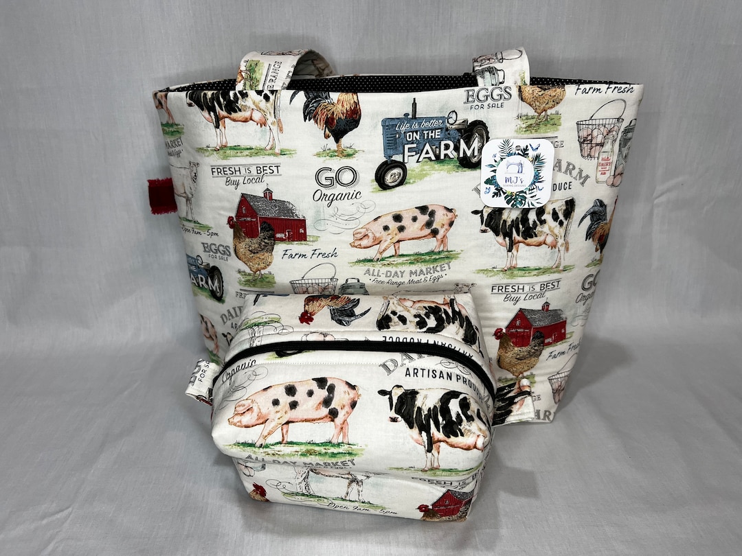 Vintage Farm Tote Bag Set - Etsy