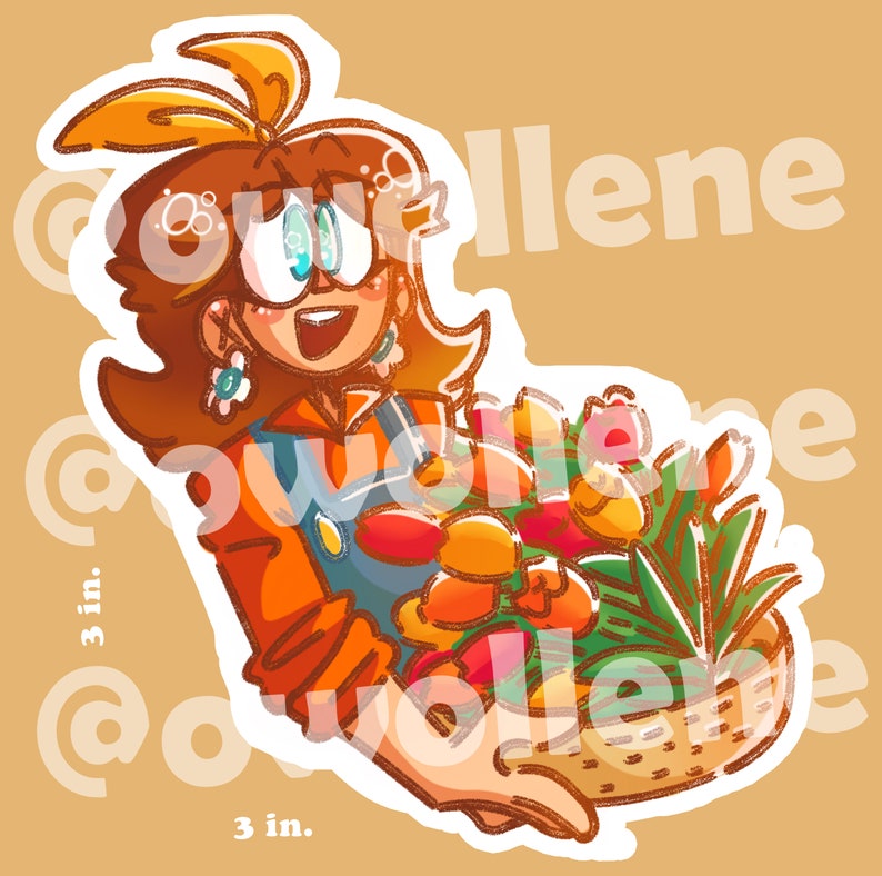 Princess Daisy Sticker, Mario Inspired Sticker, Mario Kart Sticker ...