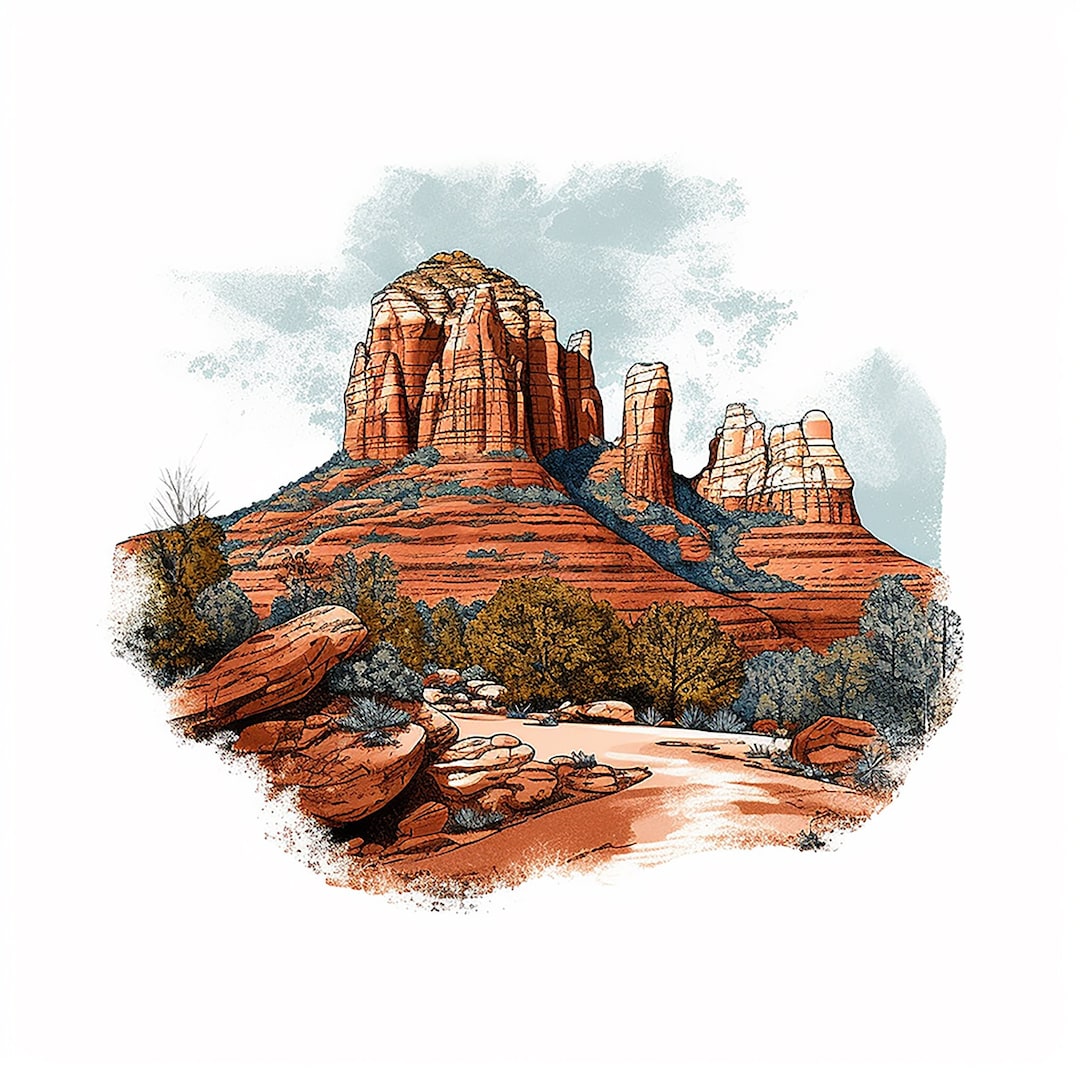Sedona SVG PNG Vector Art Sedona Arizona Red Rocks Svg Png - Etsy