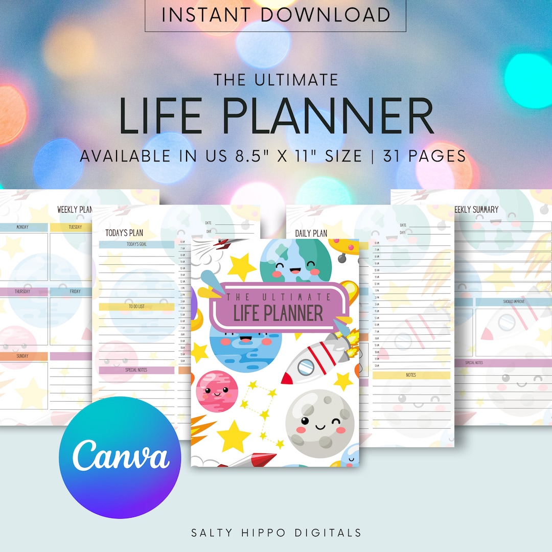 Ultimate Life Planner Academic Personal Templates Custom Personalized ...