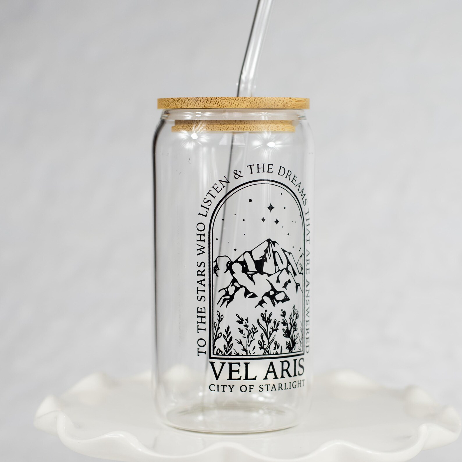 Velaris ACOTAR 16 Oz Glass Tumbler – Bookish Aesthetic Cup With Glass ...