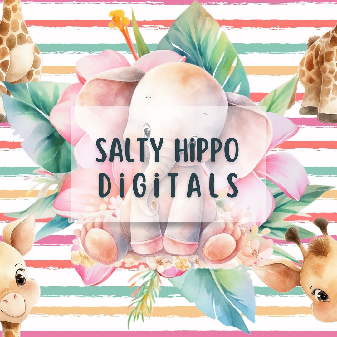 Elephant Giraffe Stripes SEAMLESS JPG Digital Paper Background Print ...