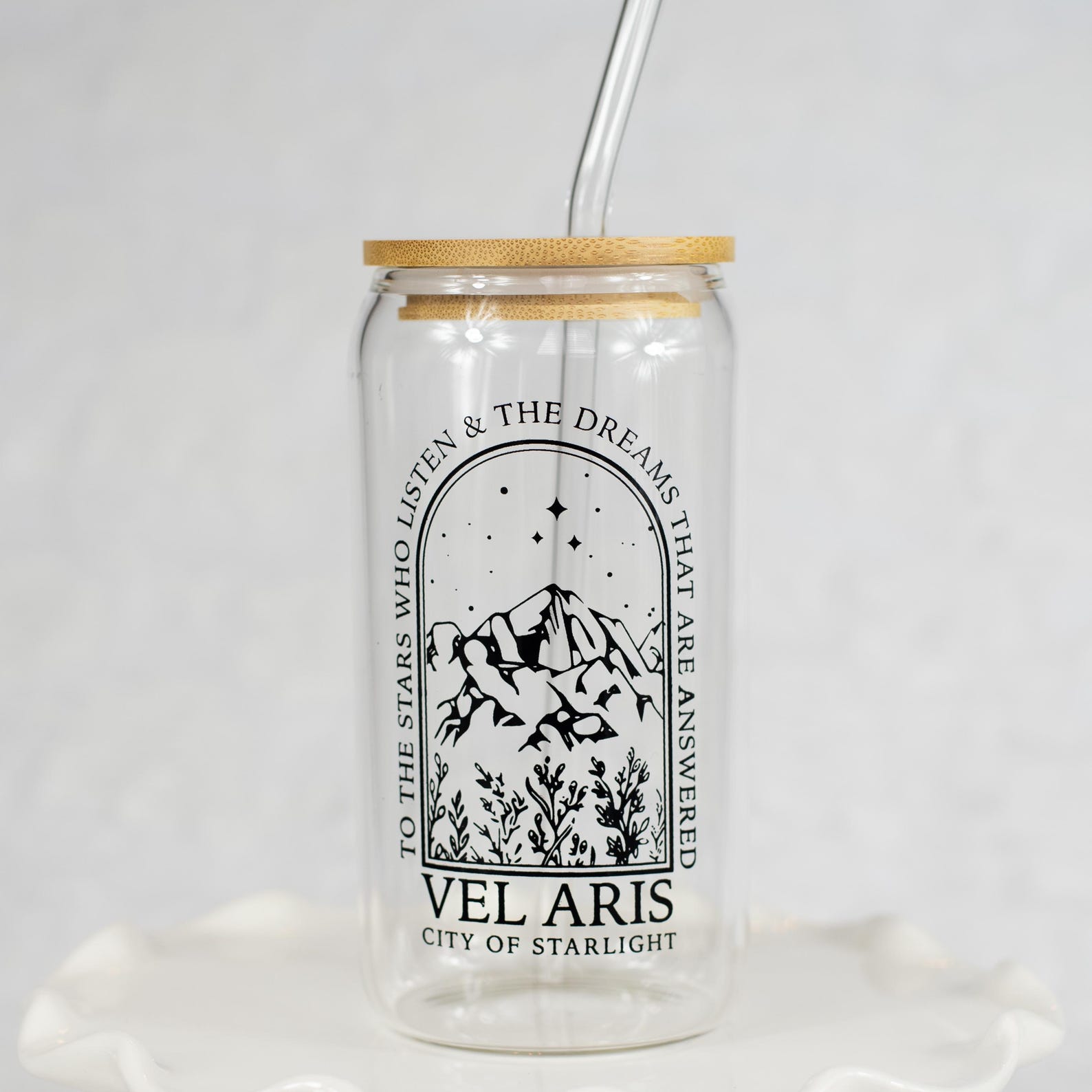 Velaris ACOTAR 16 Oz Glass Tumbler – Bookish Aesthetic Cup With Glass ...