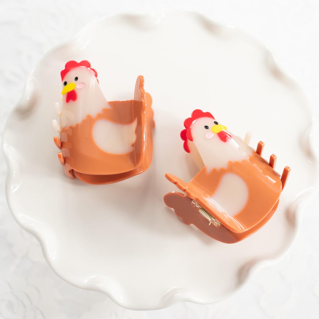 Cute Chicken Hen Hair Claw Clip - Farm Animal Hair Accessory for Girls ...